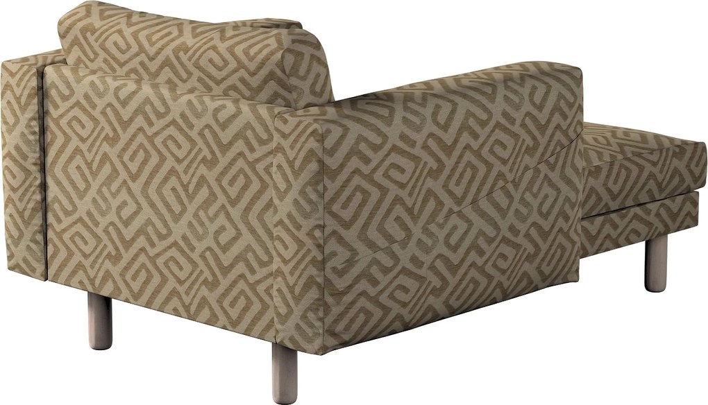 Potah na IKEA Norsborg šezlong s loketními opěrkami barva béžová látka pletený vzor, vzorované