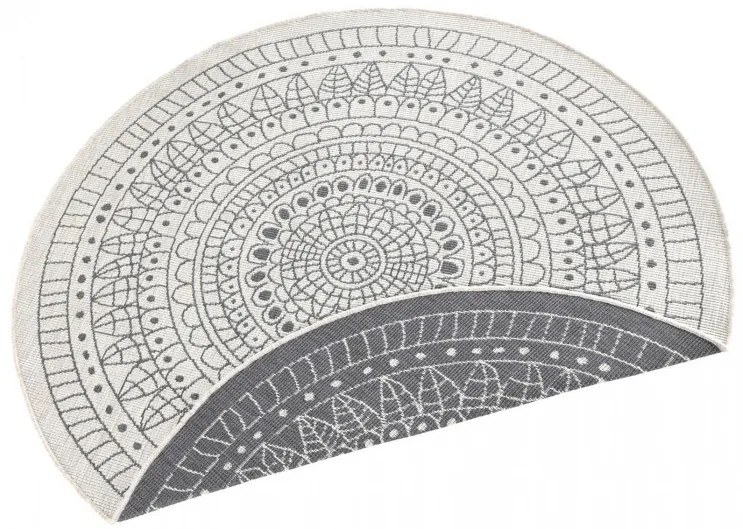 Hanse Home, Kusový koberec Twin-Wendeteppiche 103143 creme grau kruh – na ven i na doma, 100x100 (průměr) kruh, šedá, chodba / předsíň