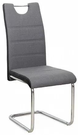 Jídelní židle IZMA, ekokůže černá / tmavě šedá látka