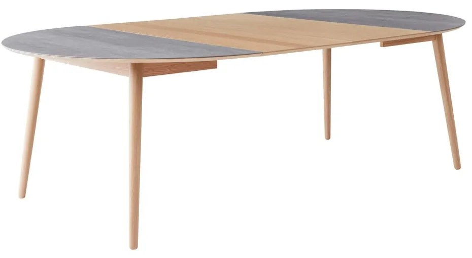 Kulatý rozkládací jídelní stůl s keramickou deskou a přídavnou deskou ø 135 cm Meza – Hammel Furniture