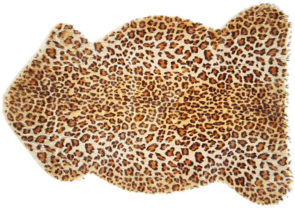 Hnědý leopardí koberec NAMBUNG Beliani
