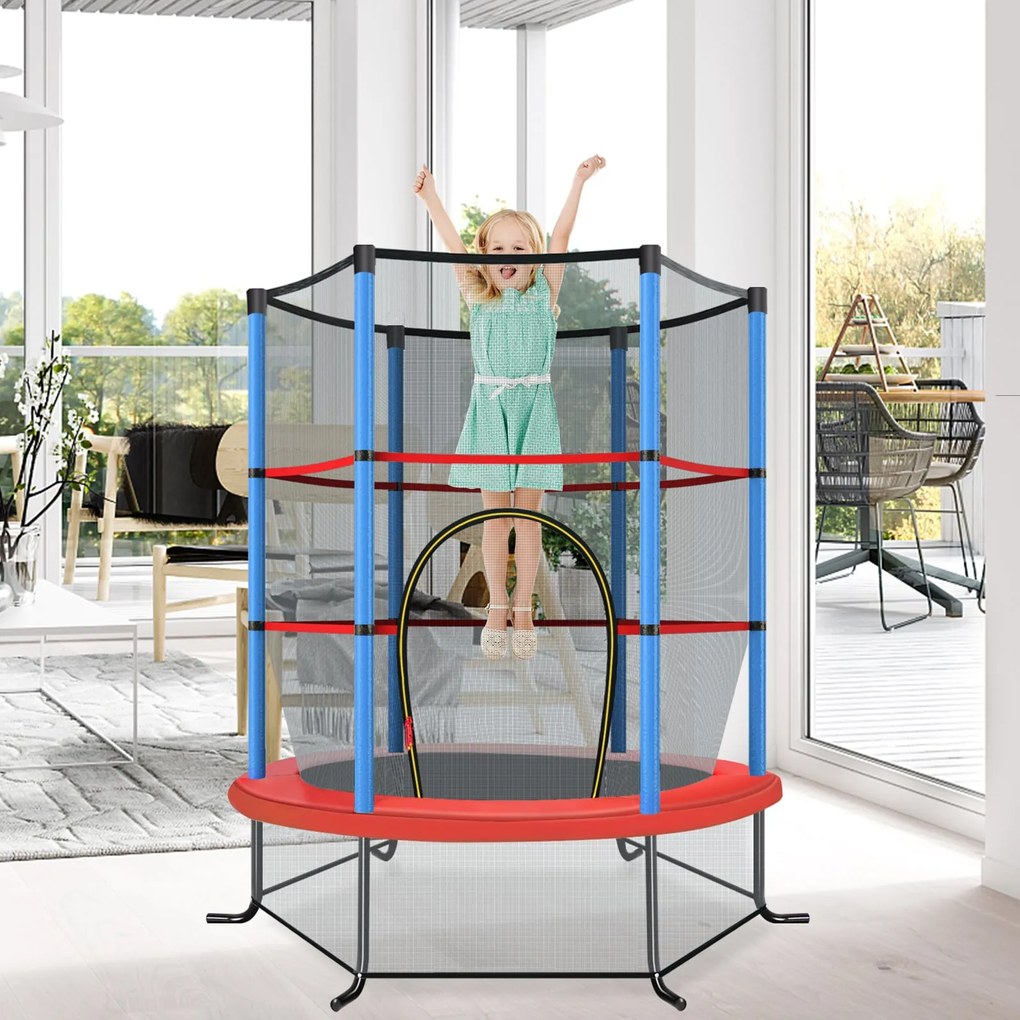 Costway Zahradní trampolína Ø165 cm s ochrannou sítí trampolína do 135 KG pružná
