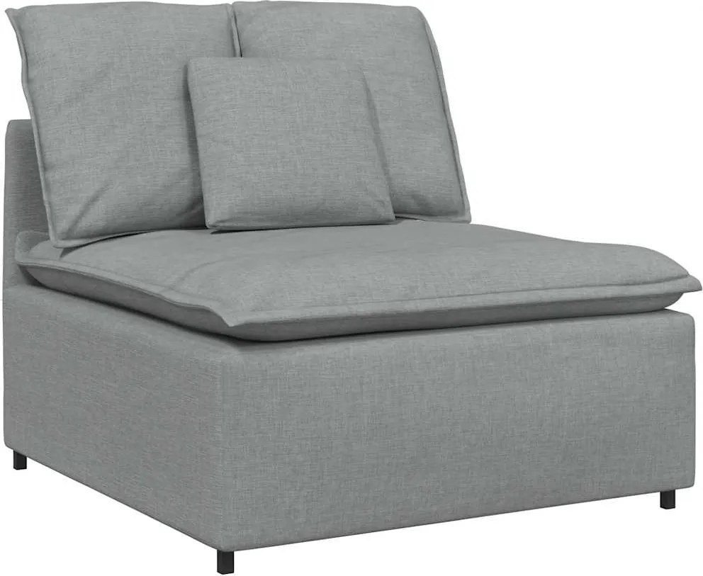 Modulární pohovka s polštáři textil světle šedá 3321147