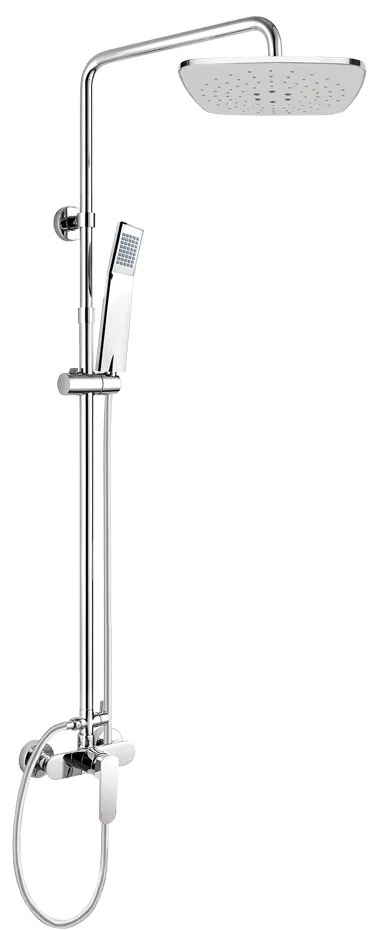 Mereo Mereo, Nástěnná sprchová bateri Eve 150 mm se sprchovou soupravou, ruční a talířovou sprchou 225x225mm, CBE60104SBE