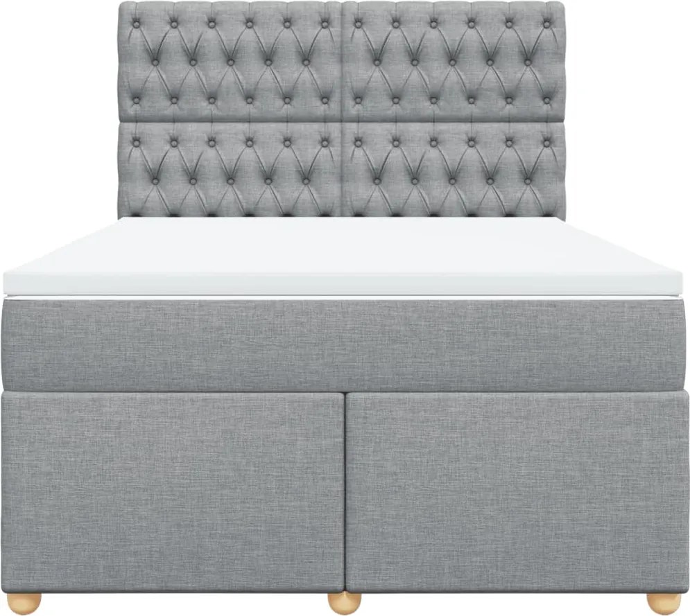 Box spring postel s matrací světle šedá 160 x 200 cm textil 3293638