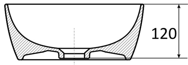 BPS-koupelny Deskové keramické umyvadlo Kingston O (50x31x12,5 cm)