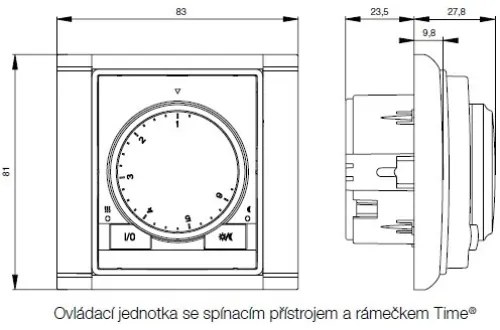 ABB Element,Time termostat bílá/ledová bílá otočný 3292E-A10101 01