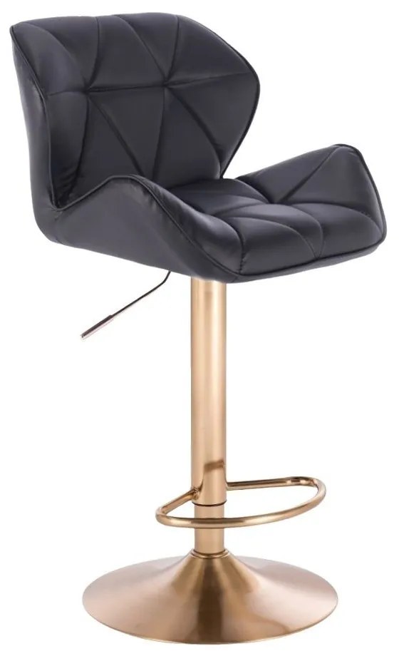 LuxuryForm DESIGN Barová židle MILANO na zlaté kulaté podstavě - černá