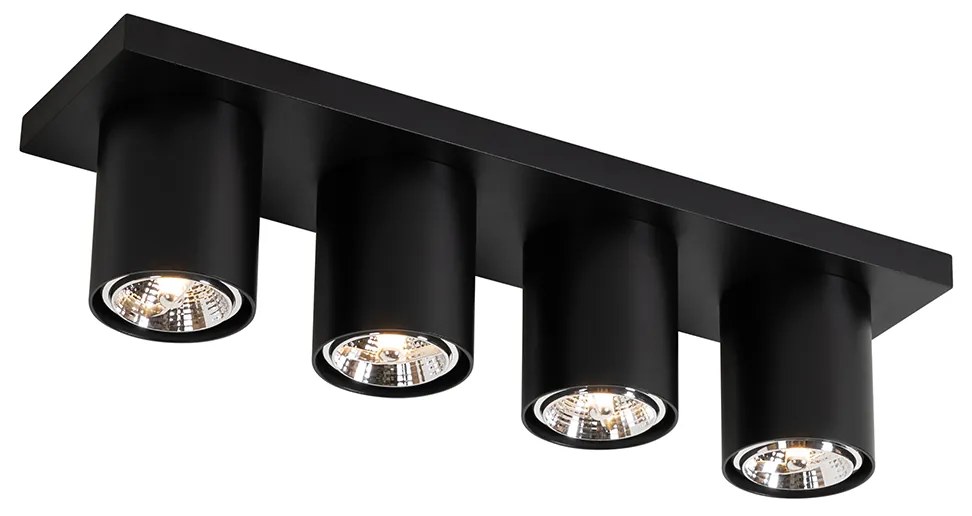 Moderní stropní bodové svítidlo černé 4-světelné - Tubo