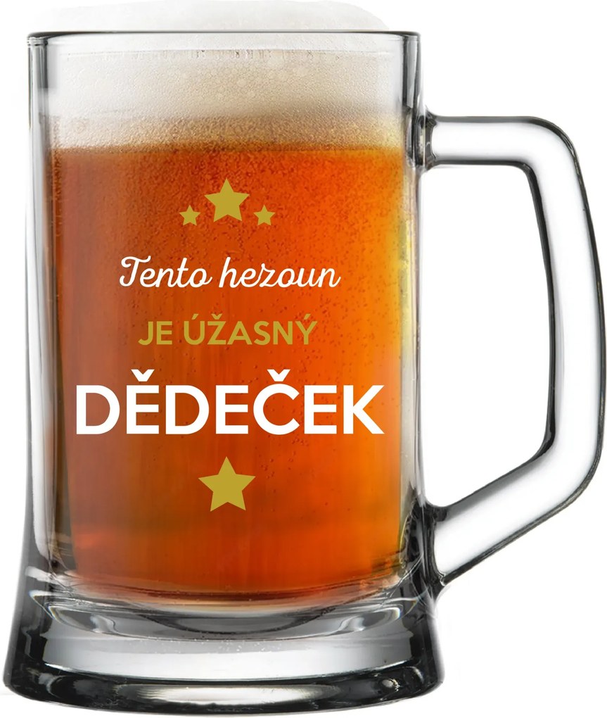 TENTO HEZOUN JE ÚŽASNÝ DĚDEČEK - pivní sklenice 0,5 l