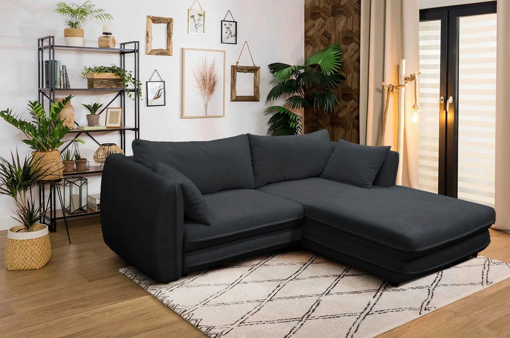 XXXLutz ROHOVÁ SEDAČKA, textil, černá MID.YOU - Sedací soupravy - 001574005801
