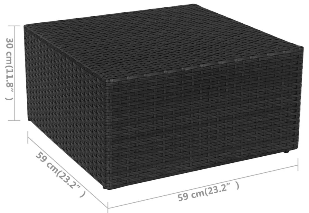 vidaXL Marketos Zahradní židle se stoličkou polyratan černá