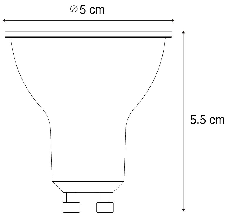 Sada 5 stmívatelných LED žárovek GU10 3W 200 lm 3000K