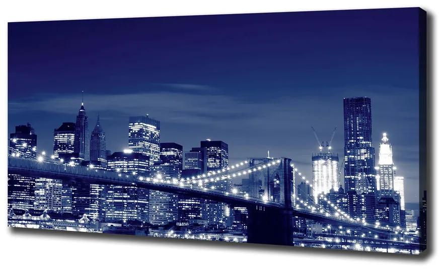 Wallmuralia Foto obraz na plátně New York noc 140x70 cm