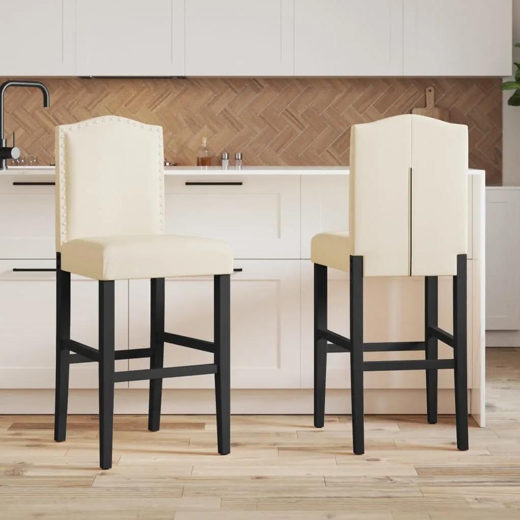 vidaXL Barové židle 2 ks masivní kaučukové dřevo a textil [4006210] Barva: light grey and black