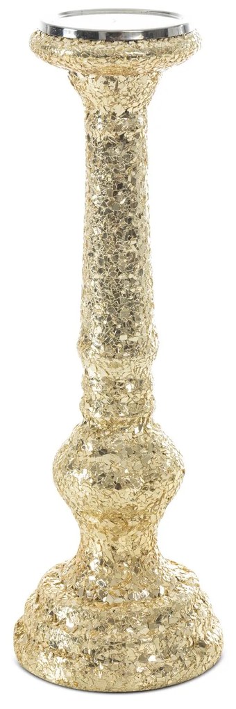 SKLENĚNÝ SVÍCEN MELIA (FI) 13X40 CM ZLATÁ