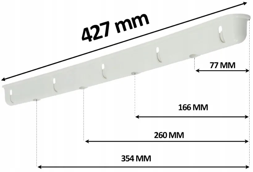 Erga Erga, stropní věšák na sušení prádla 5x100 cm, bílé, ERG-SEP-10SUSSUF5PP10