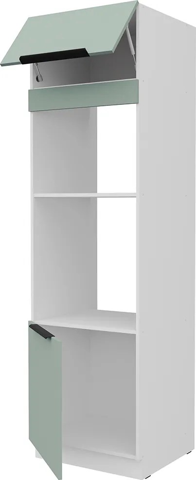 ARIA sb | vysoká skříňka 60 DPM-210 2F na vestavnou troubu a mikrovlnku | 60 cm | ANTI FINGERPRINT povrch | bílá/aquamarine