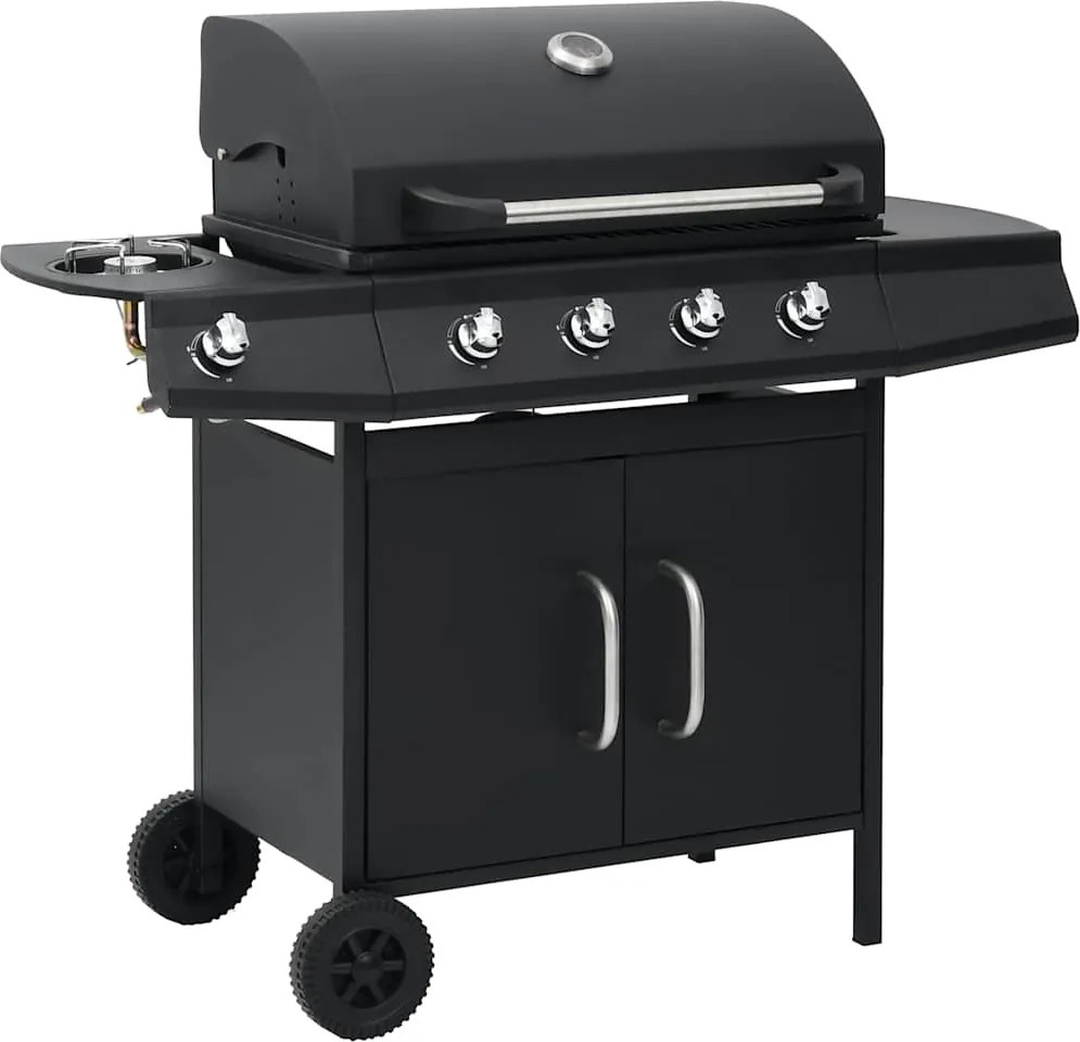 Plynový gril 4+1 hořáky černý ocel 310105