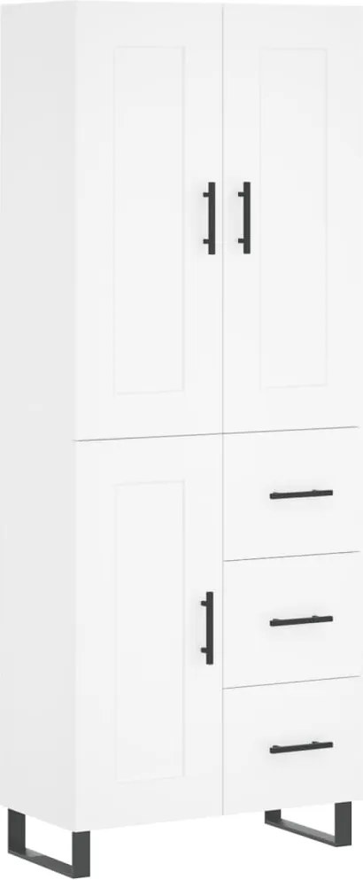 Skříň highboard bílá 69,5 x 34 x 180 cm kompozitní dřevo 3200025