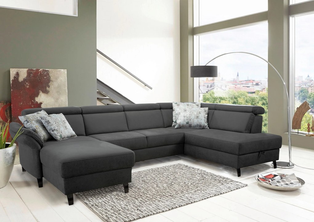XXXLutz SEDACÍ SOUPRAVA, textil, šedá, černá Sit & More - Sedací soupravy - 000144005231