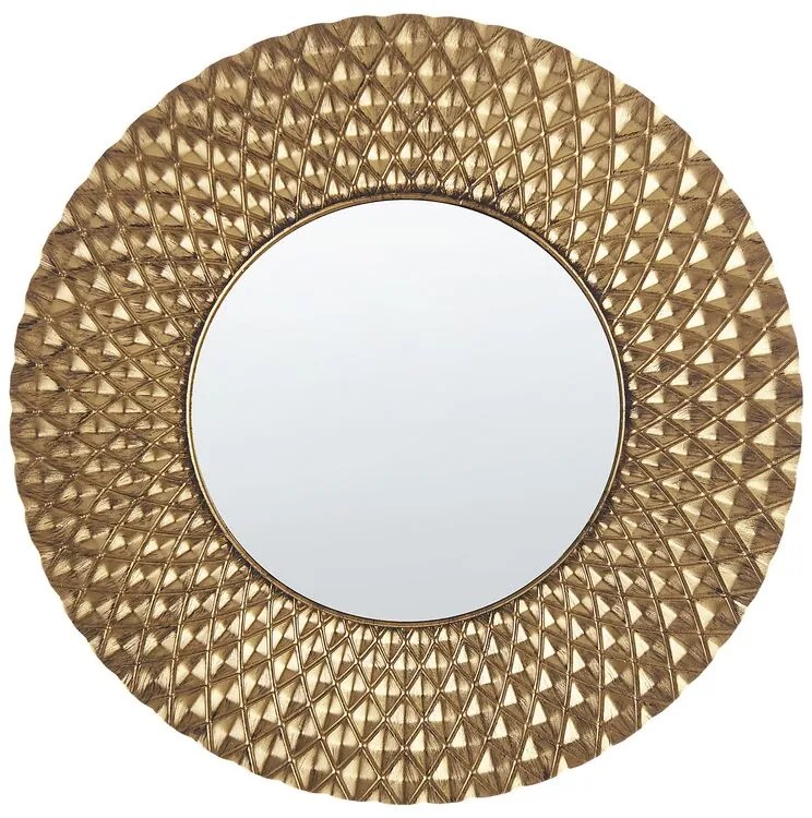 Nástěnné zrcadlo kovové ø 38 cm zlaté TULON Beliani