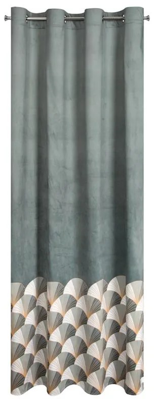 Ocelový závěs na kroužcích GINA s vějířovým potiskem 140x250 cm