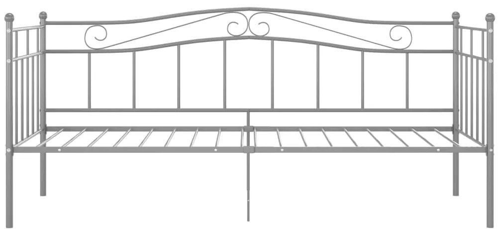 vidaXL Marketos Rám postele/pohovky šedý kovový 90 x 200 cm