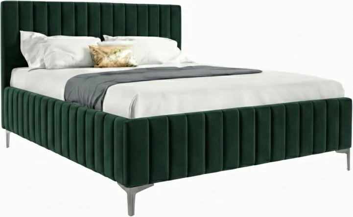 Eka Čalouněná postel INTIMA+ 140x200 cm Barva látky Trinity: Světle hnědá (Trinity 2306), Úložný prostor: S kovovým rámem úložného prostoru