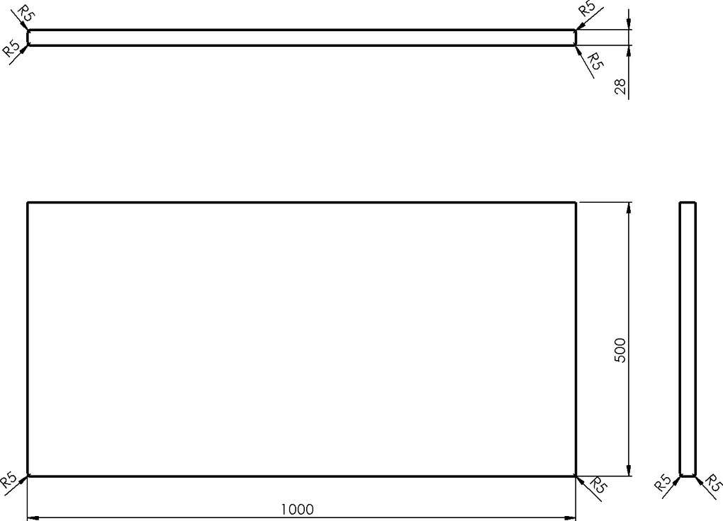 Sapho Woody deska 1000 x 28 x 500 mm masiv dřevo hnědá WD100-70 Koupelny Bernold