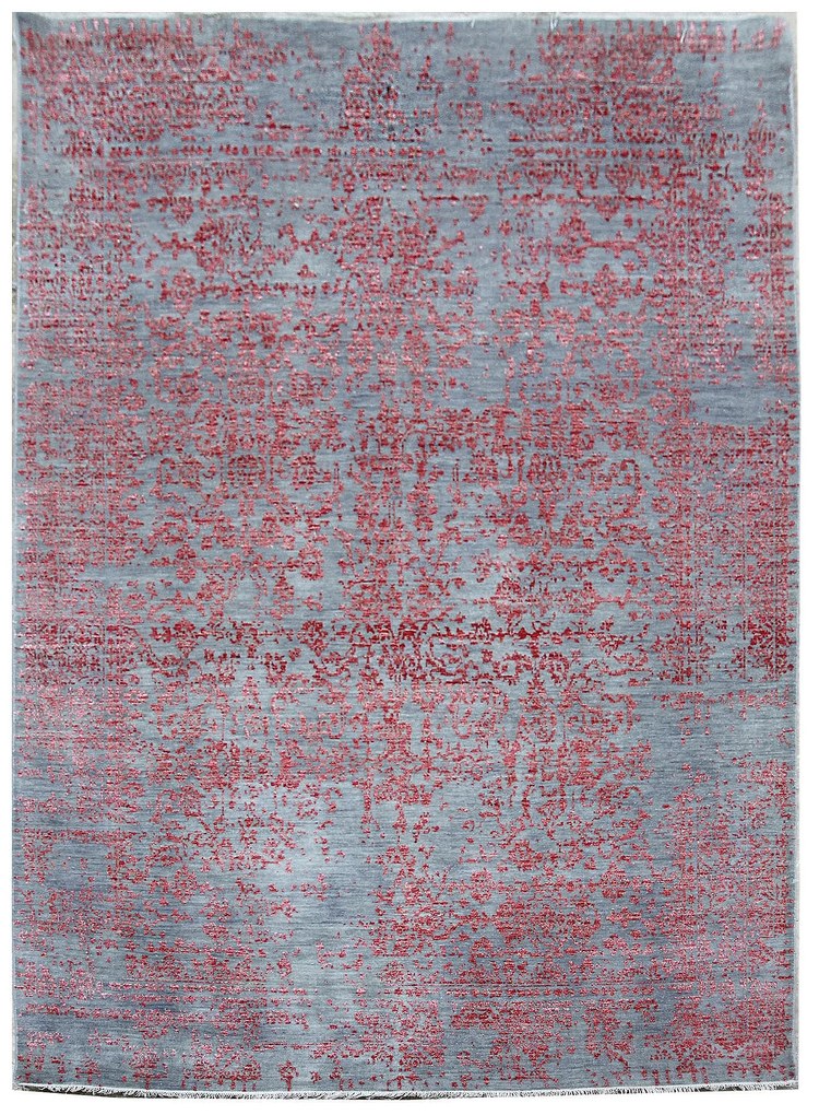Diamond Carpets India, Ručně vázaný kusový koberec Diamond DC-JK 1 silver/pink, 365x457, růžová, chodba / předsíň