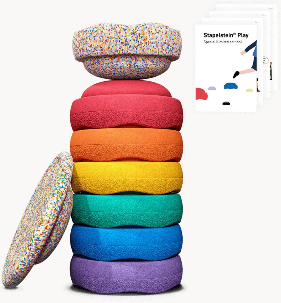 Sada balančních kamenů a desky Rainbow Complete Classic Stapelstein