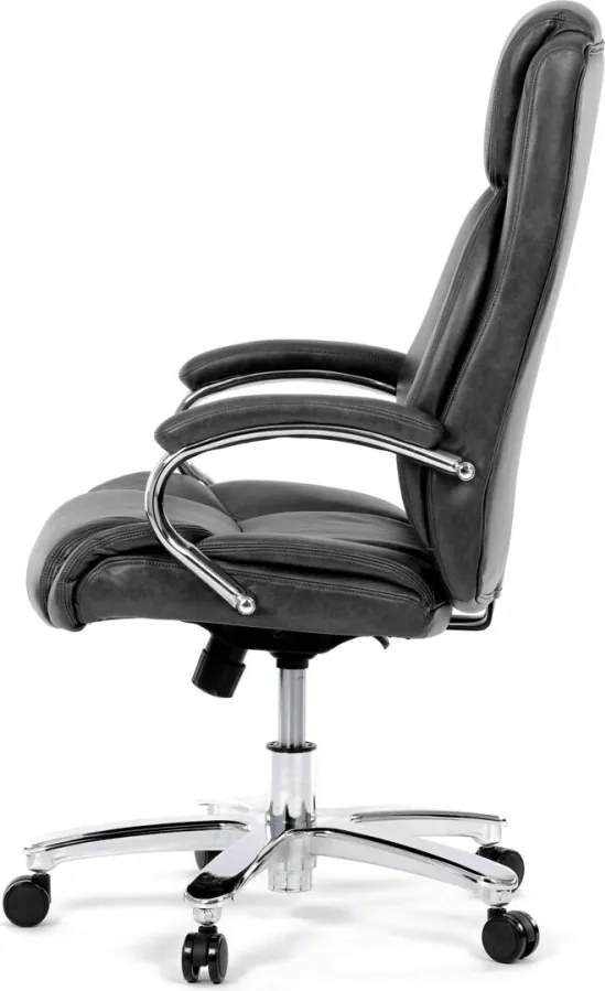 Kancelářské křeslo KA-F1385 GREY, houpací mechanismus, šedá ekokůže (69 x 79) cm