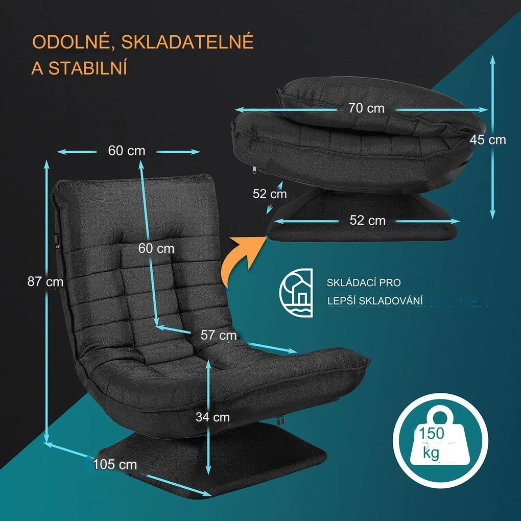 Deuba Relaxační křeslo - černé