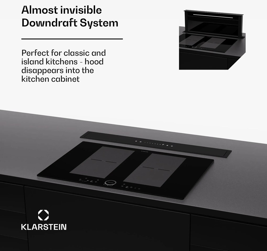 Klarstein Royal Flush Eco 75, digestoř, 75 cm, 650 m³/h, EEK A++, včetně filtrů s aktivním uhlím
