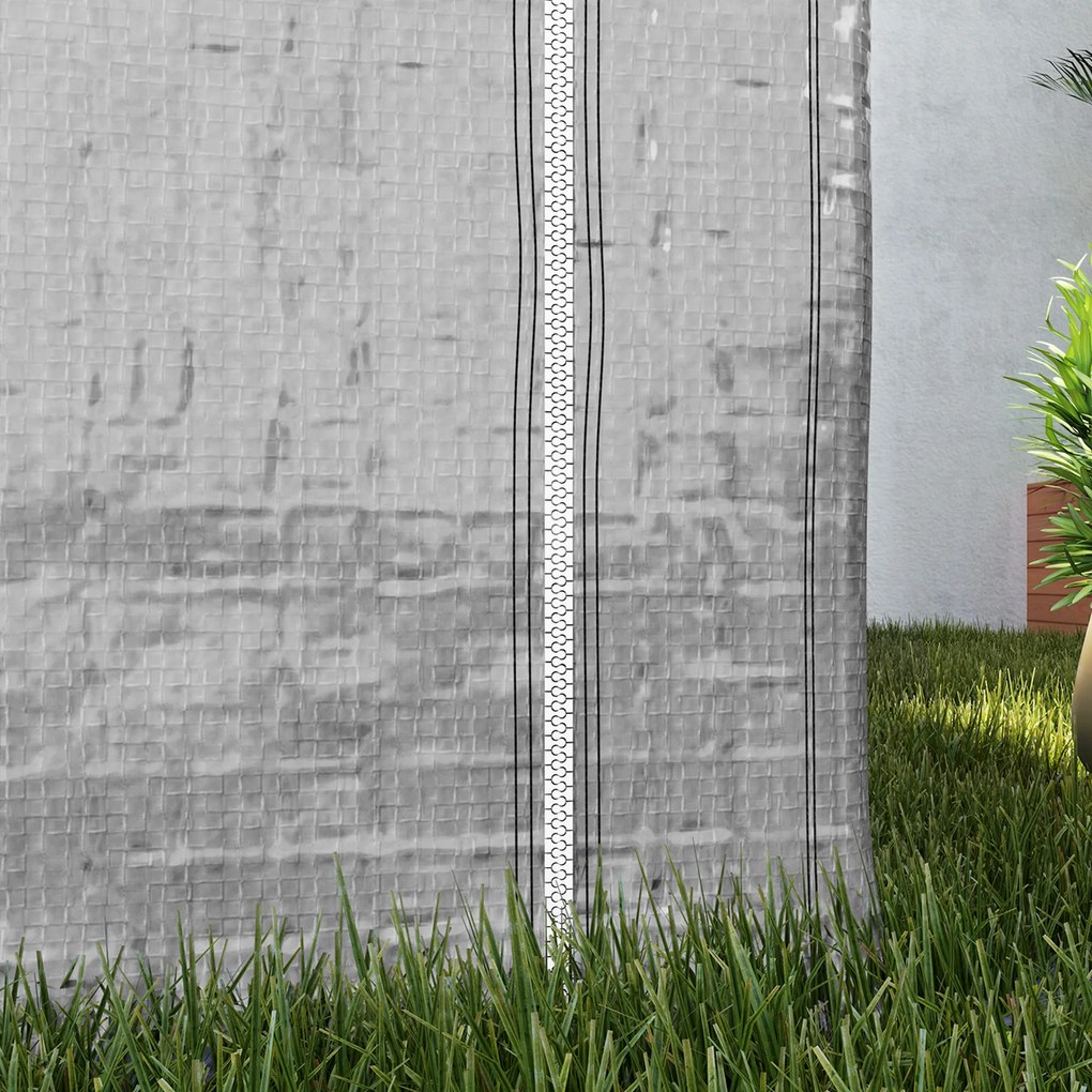Outsunny Zahradní Kůlna 2 x 2 m Exteriérový Přístřešek na Kolo s Pozinkovaným Ocelovým Rámem, Vodotěsný a UV-Odolný, Úložný Stan pro Kolo, Motocykl, …