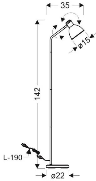 Stojací lampa ZUMBA 1xE27/40W/230V bílá/černá
