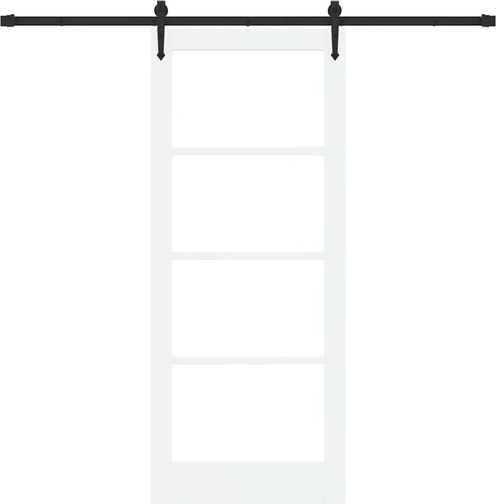 Posuvné dveře ORKDAL 83 x 202 cm Masivní borové dřevo a sklo 3332474