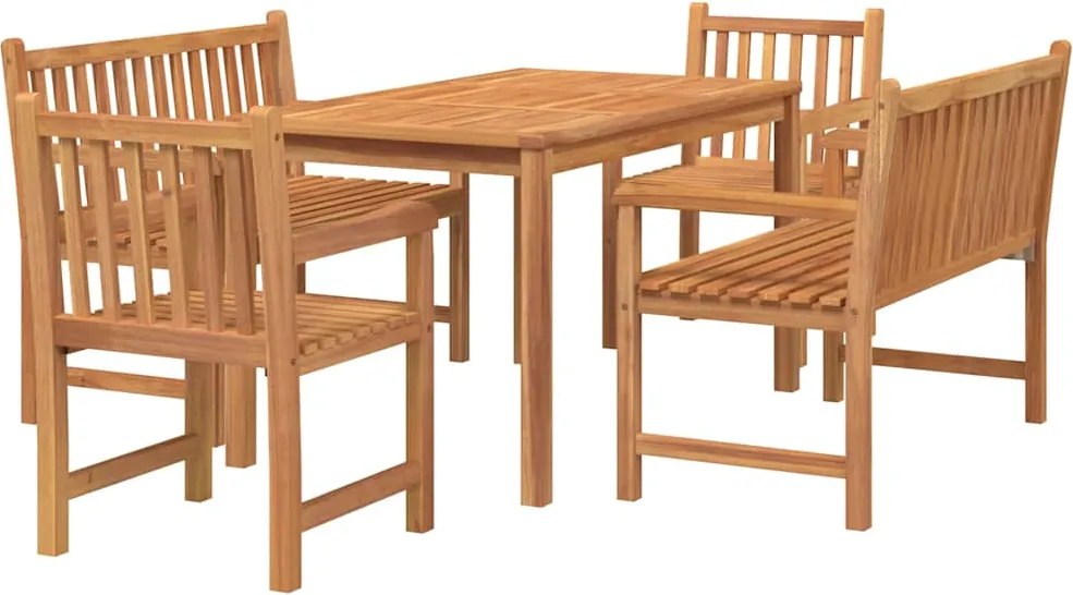 5dílný zahradní jídelní set masivní teakové dřevo 3157164