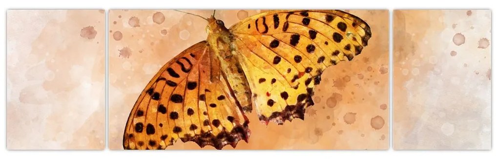 Obraz - Oranžový motýl, aquarel (170x50 cm)