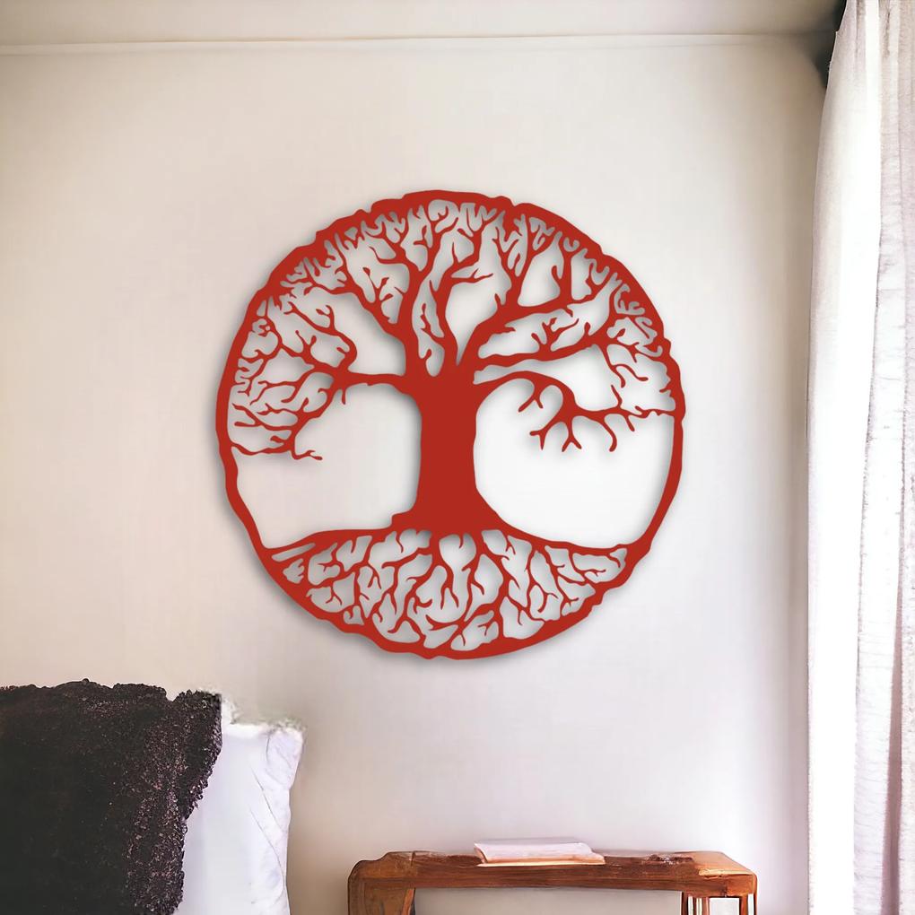Strom života 8 - kovový obraz na zeď Velikost: 125cm, Barva: Red