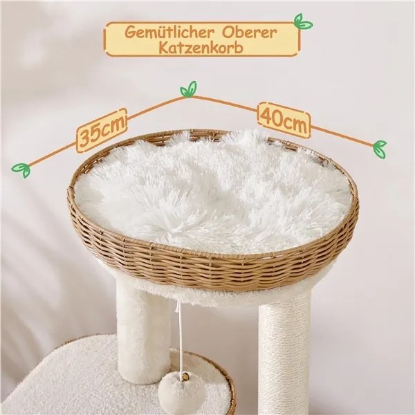 Škrabadlo pro kočky Yaheetech – béžová, 49 cm (délka) × 41 cm (šířka) × 91 cm (výška), 91 cm (256998930995)