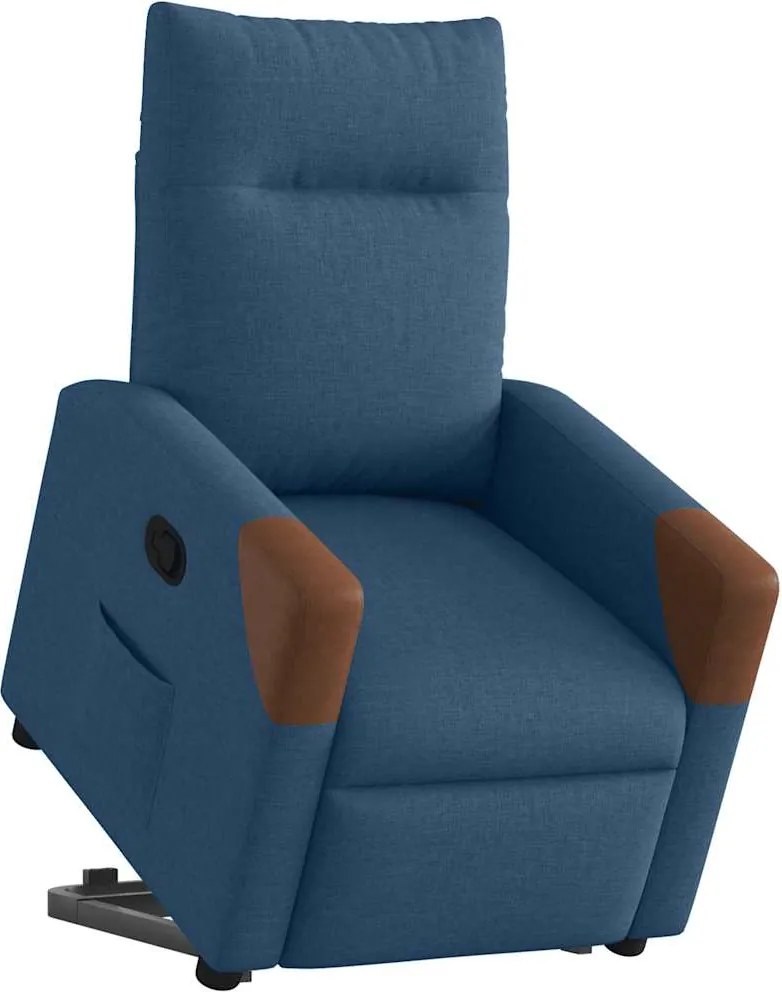 Zvedací polohovací křeslo modré textil 3324012