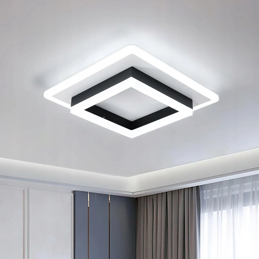 stropní svítidlo Led Stropní Svítidlo Černé Čtvercové Nástěnný 30W 6500K