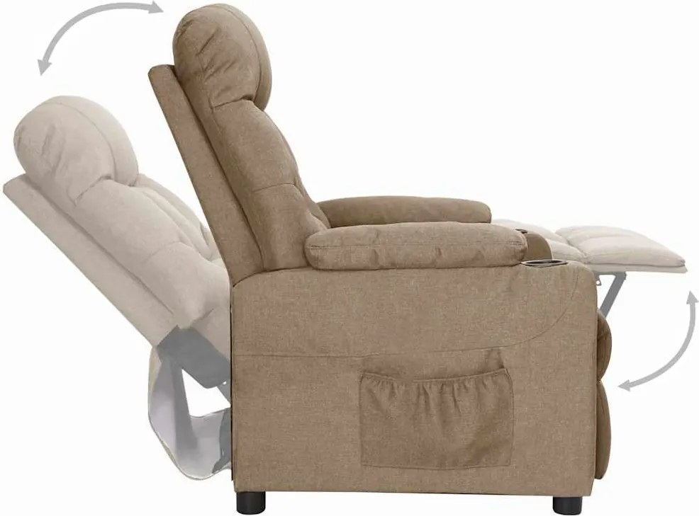 Polohovací křeslo taupe textil 339090