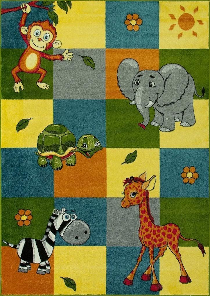 Dětský kusový koberec Rainbow 11379/120 zvířata barevný Rozměr: 300x400 cm