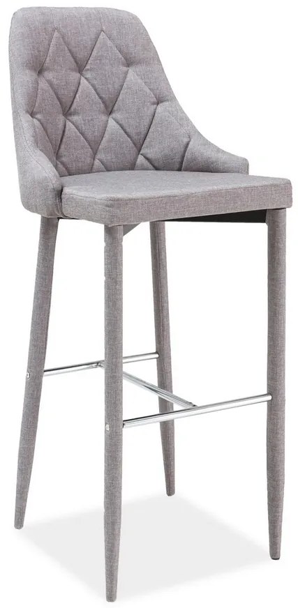 Casarredo Moderní barová židle s čalouněním v šedé barvě KN398