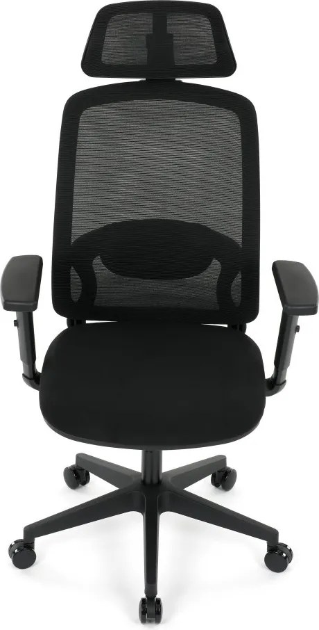 Kancelářská ergonomická židle NOKA — síť / látka, černá