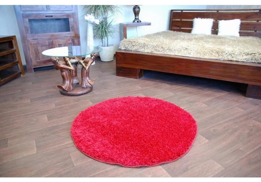 *Kusový koberec Shaggy Roy červený 2 kruh 170cm