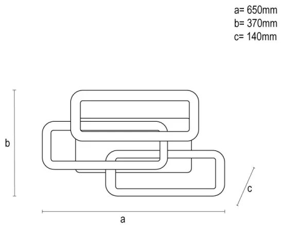LED Stmívatelný přisazený lustr LED/90W/230V 3000-6500K + dálkové ovládání